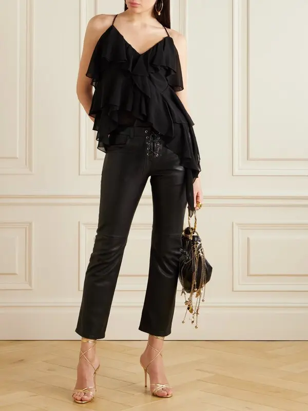 Isabel Marant Étoile Vanel Leather Trousers - Black