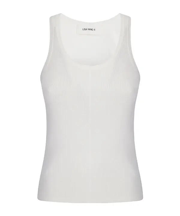 LISA YANG Meng Ribbed Knitted Top - White