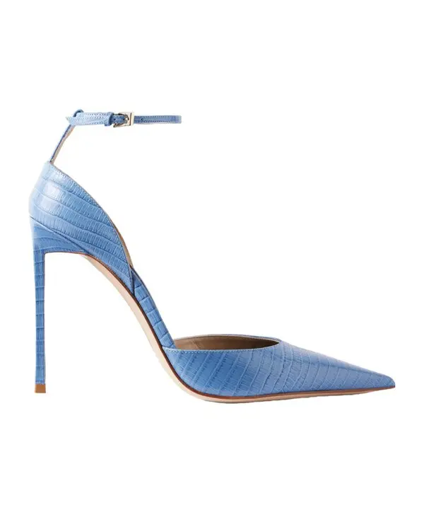 TOM FORD Snakeskin-effect Leather Pumps - Blue