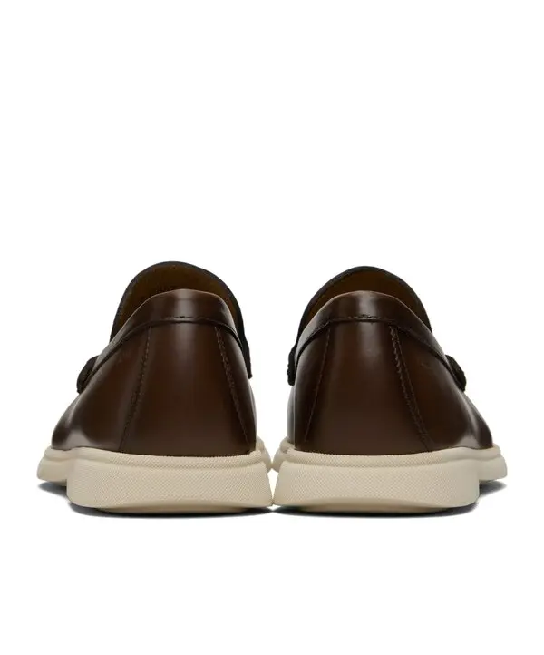 Hugo Boss Embossed Logo Loafers - Medium Brown