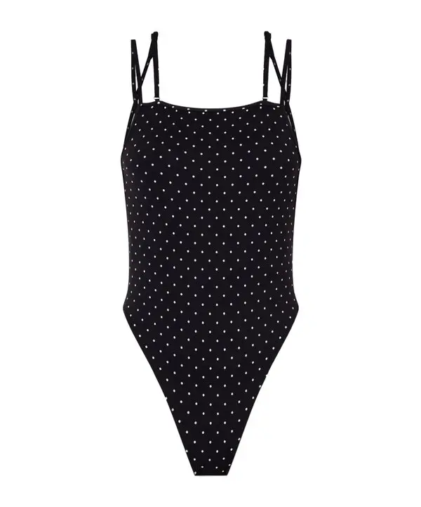 TOM FORD Open Back Polka Dot Swimsuit - Black