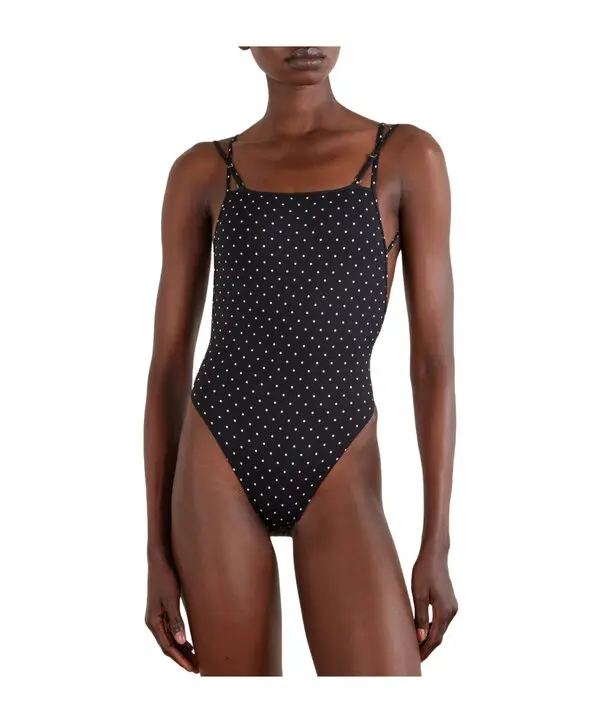 TOM FORD Open Back Polka Dot Swimsuit