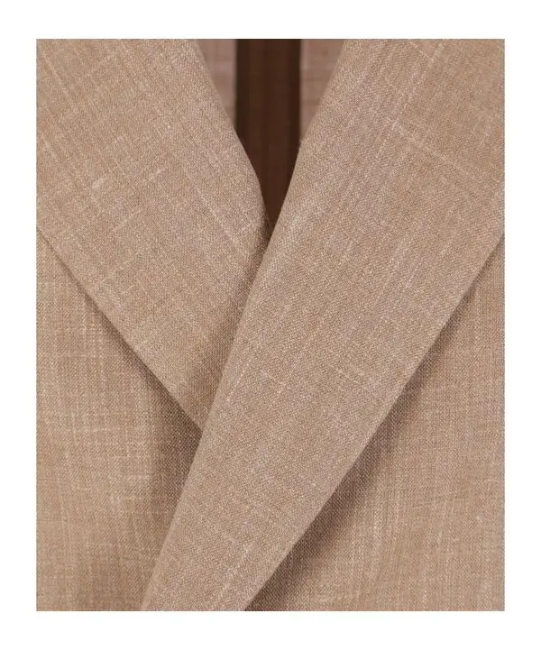 LARDINI Double-breasted Long Sleeved Blazer - Nude