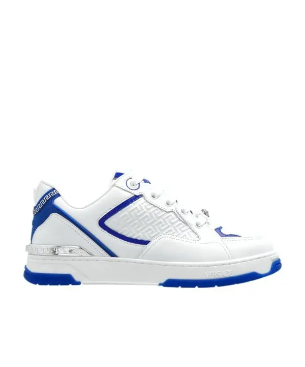 Versace Logo Embossed Low-top Sneakers - White