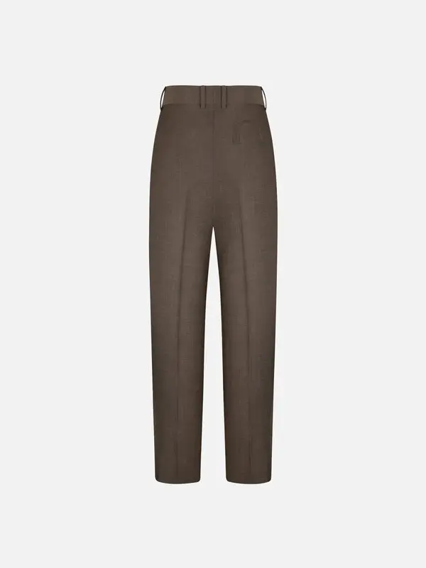 BLAZÉ MILANO High-waisted Straight-leg Tailored Trousers - Brown