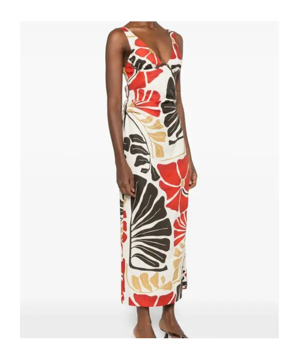 SIR. Sleeveless V-neck Printed Maxi Dress