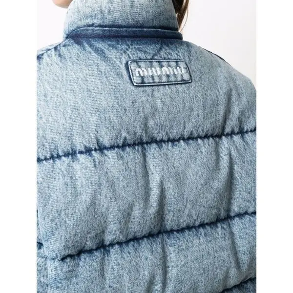 Miu Miu Quilted Denim Puffer Jacket