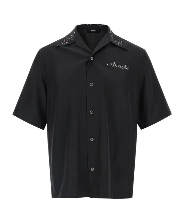 Amiri Rhinestone Logo Short-sleeve Shirt