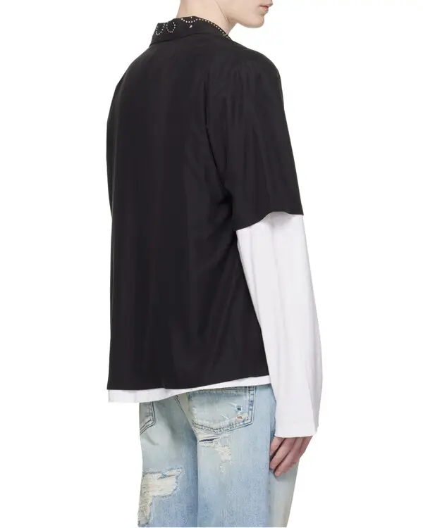 Amiri Rhinestone Logo Short-sleeve Shirt
