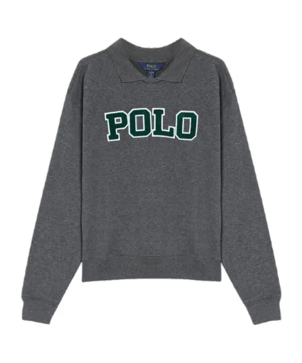 Polo Ralph Lauren Knit-collar Sweatshirt With Chenille Appliqu