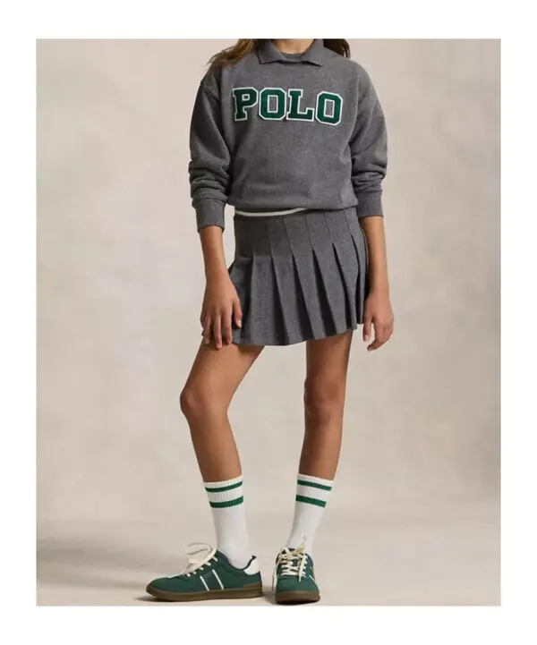 Polo Ralph Lauren Knit-collar Sweatshirt With Chenille Appliqu