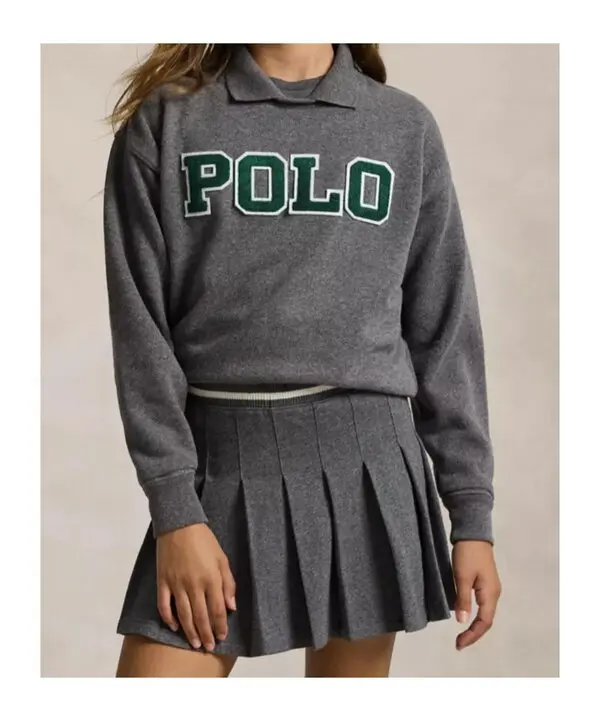 Polo Ralph Lauren Knit-collar Sweatshirt With Chenille Appliqu