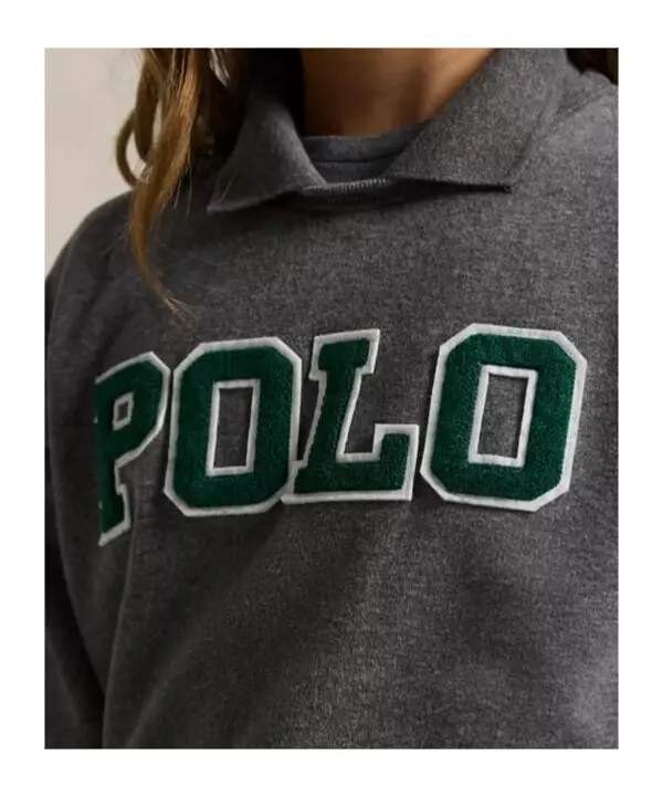 Polo Ralph Lauren Knit-collar Sweatshirt With Chenille Appliqu