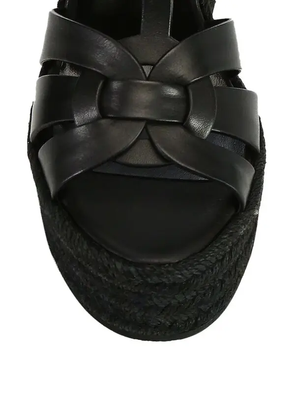 Saint Laurent Tribute Wedge Espadrilles - Black