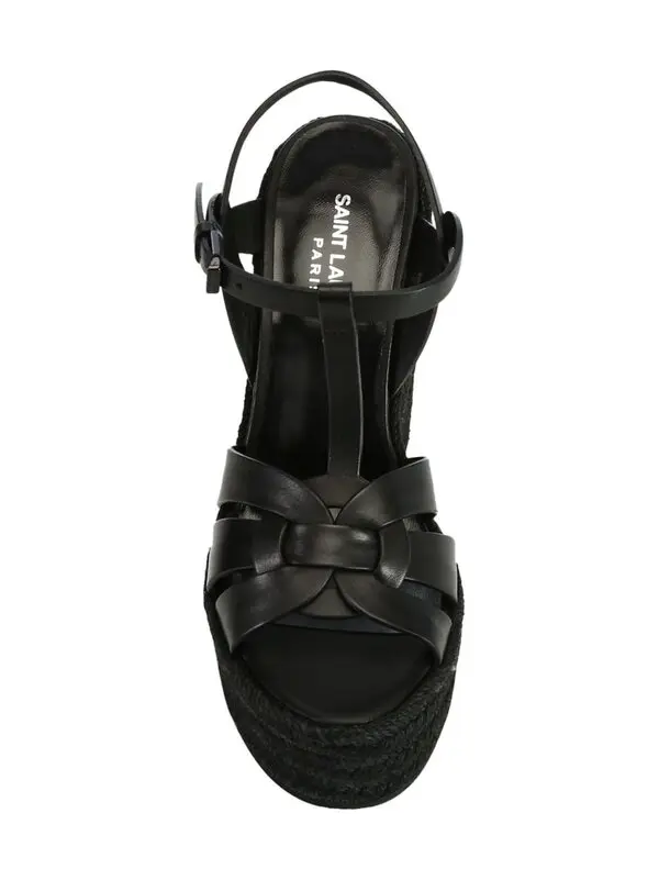 Saint Laurent Tribute Wedge Espadrilles - Black