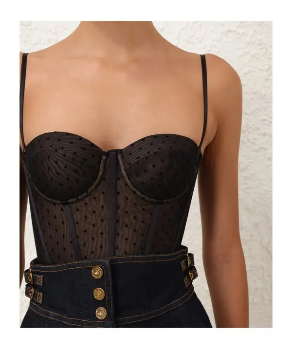 Zimmermann Dot Bodysuit - Black