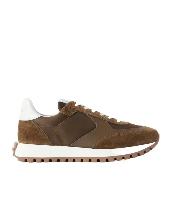GIANVITO ROSSI Gravel Suede And Leather Sneakers