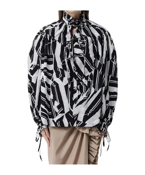 Dries Van Noten Long-sleeved Printed Shirt With Tie Details