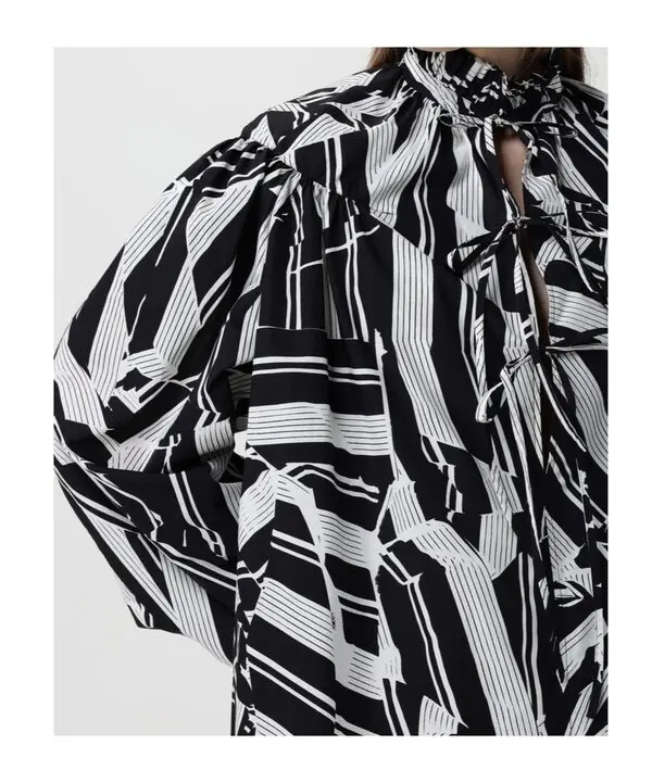 Dries Van Noten Long-sleeved Printed Shirt With Tie Details