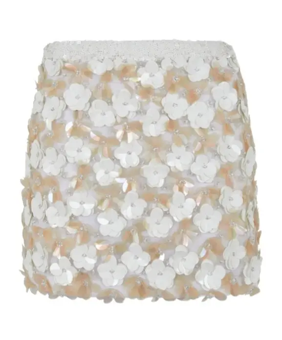 P.a.r.o.s.h Sequined Midi Skirt - White