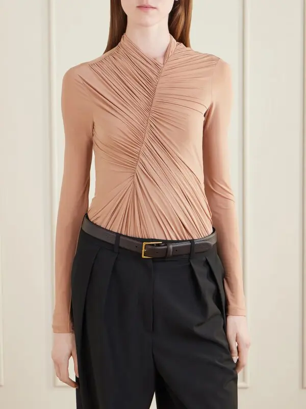 Stella McCartney Draped Crepe-jersey Bodysuit