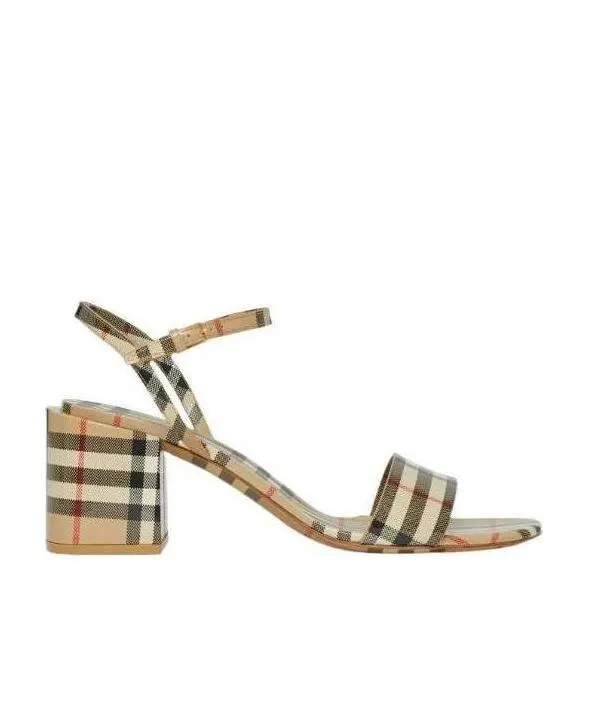 Burberry Vintage Check Open-toe High-heeled Sandals - Nude