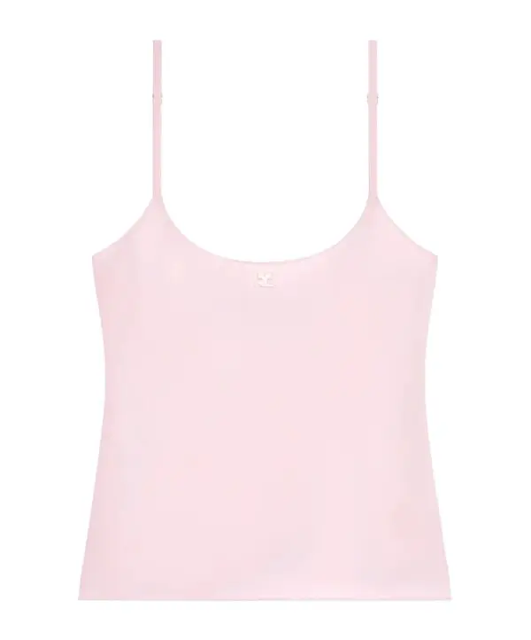 COURREGES Embroidered Logo Tank Top - Light Pink