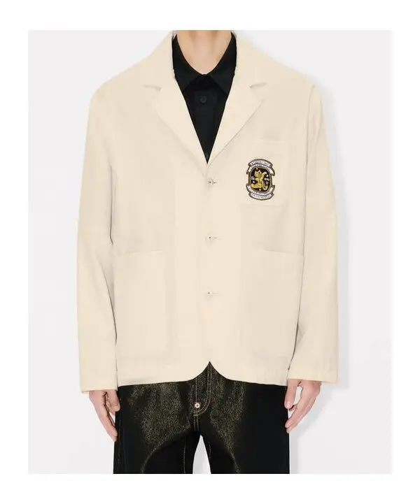 Kenzo Single-breasted Jacket With Badge Detail - Off-white