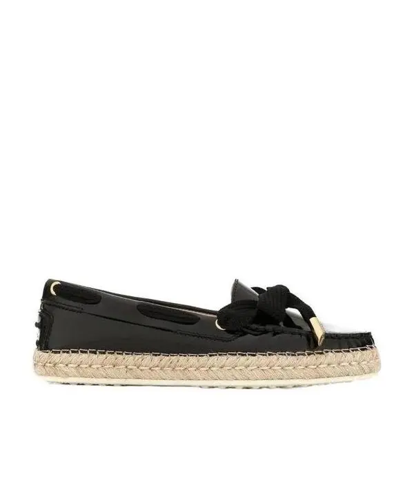 TOD'S Gommino Knitted Strap Espadrille Flats