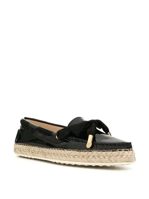 TOD'S Gommino Knitted Strap Espadrille Flats