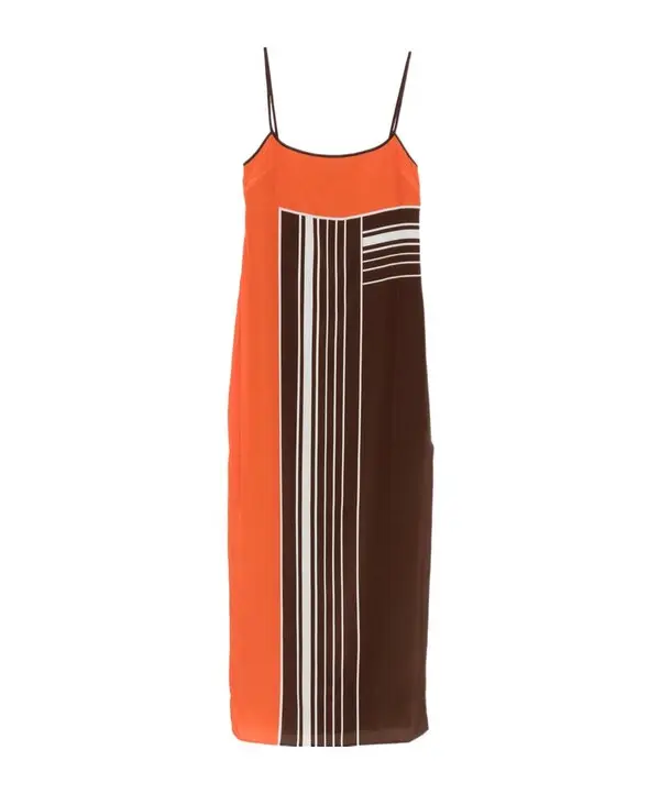 SIR. Patterned Maxi Dress - Brown  Orange And White