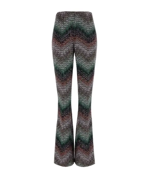 Missoni Zigzag Flared Knitted Trousers - Black