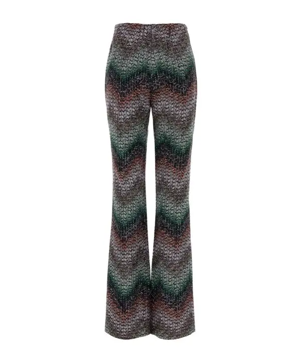 Missoni Zigzag Flared Knitted Trousers - Black