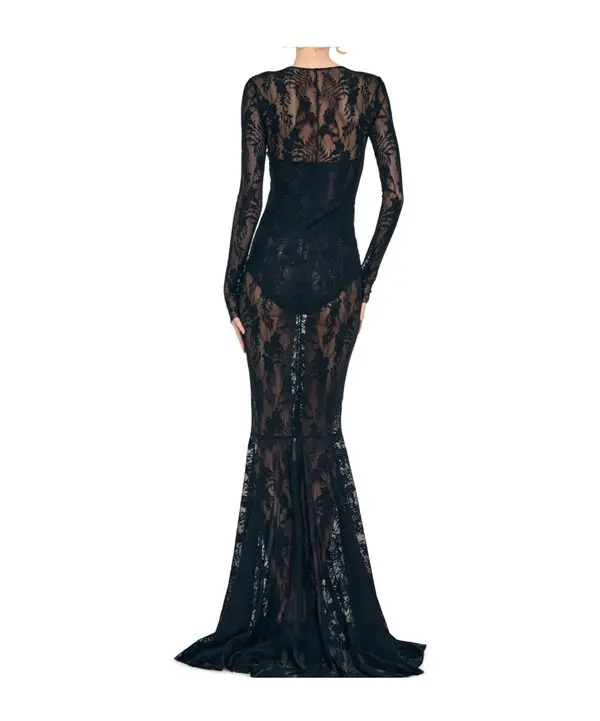 Norma Kamali Lace V-neck Maxi Dress