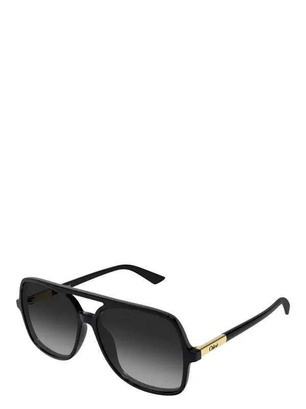 Chloé Eyewear Pilot Frame Sunglasses - Black