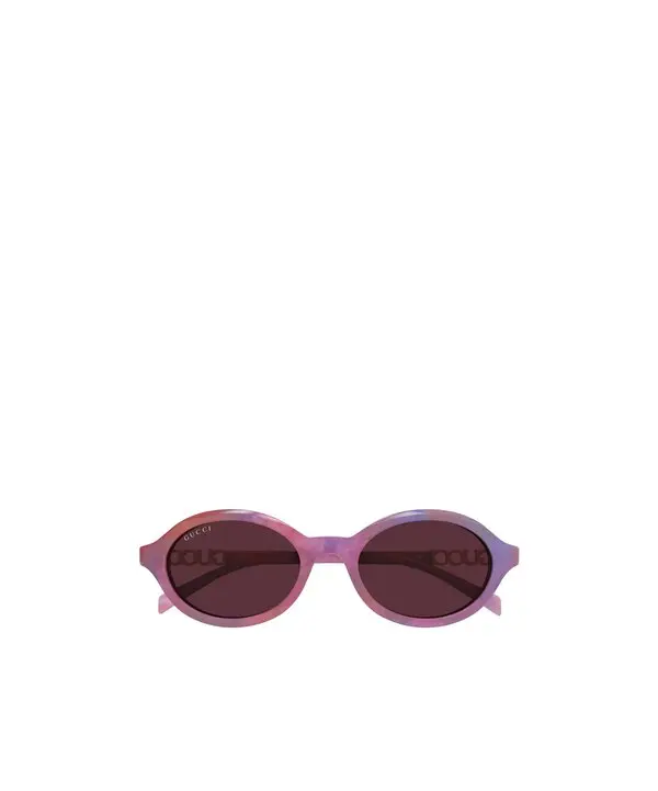 Gucci Oval Frame Sunglasses - Red