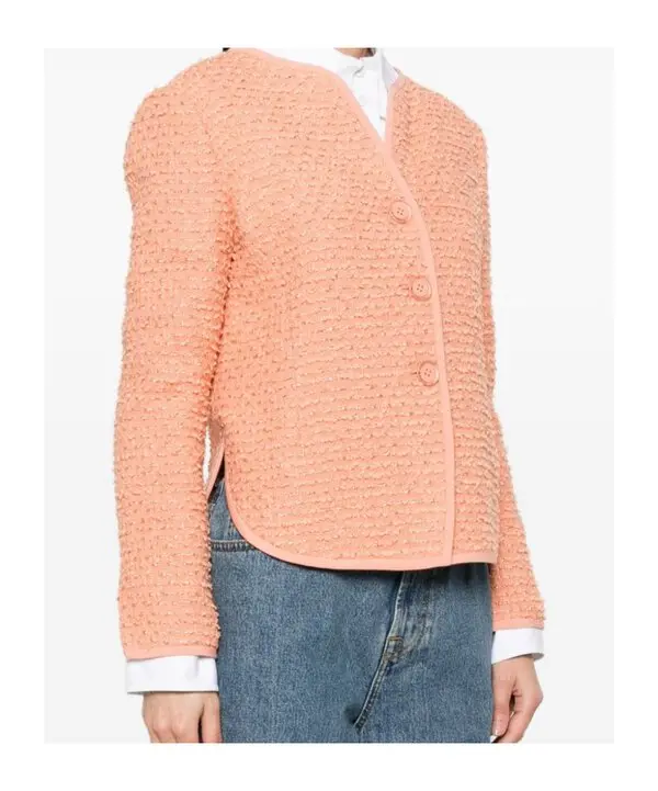 Emporio Armani Trim-detail Textured Jacket