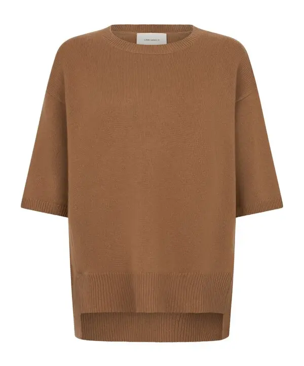 LISA YANG Oversized Short-sleeve Sweater - Brown