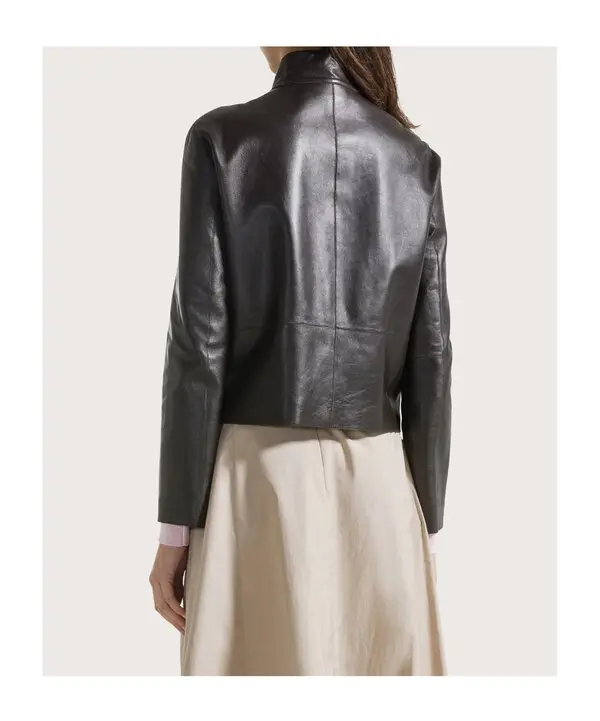 Seventy Short Leather Jacket - Black