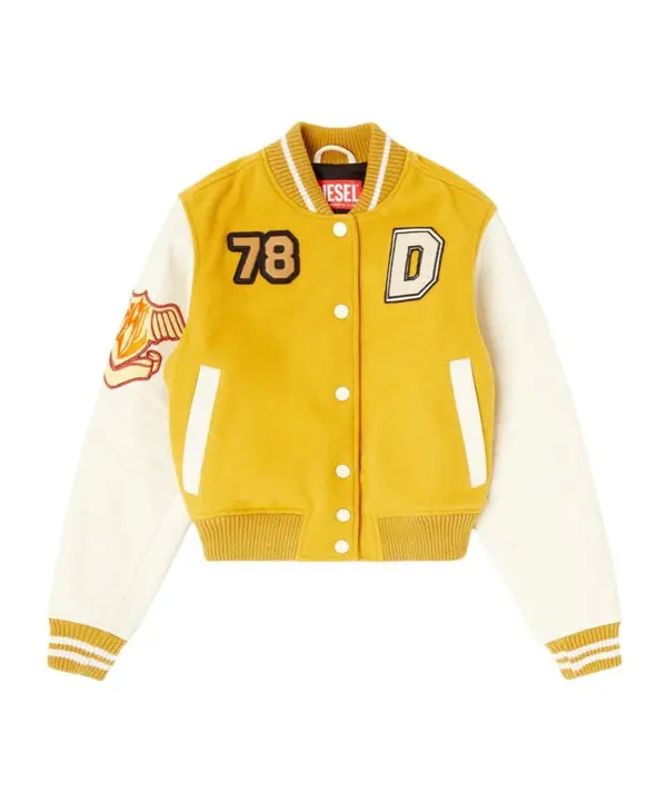 DIESEL® Phoenix Embroidered Bomber Jacket - Yellow