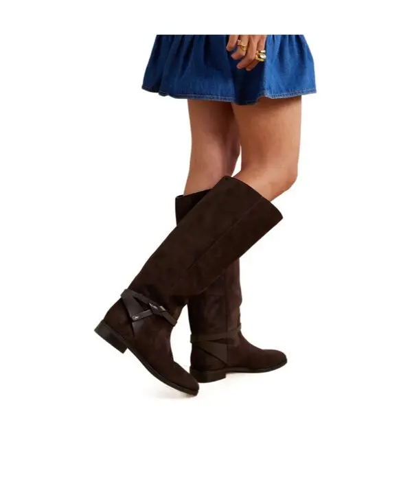JIMMY CHOO Leather Trimmed Knee-high Suede Boots - Black