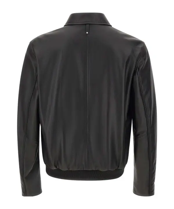 Mackage Leather Zip Bomber Jacket