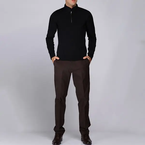 FERRAGAMO Ribbed Quarter Zip Sweater - No