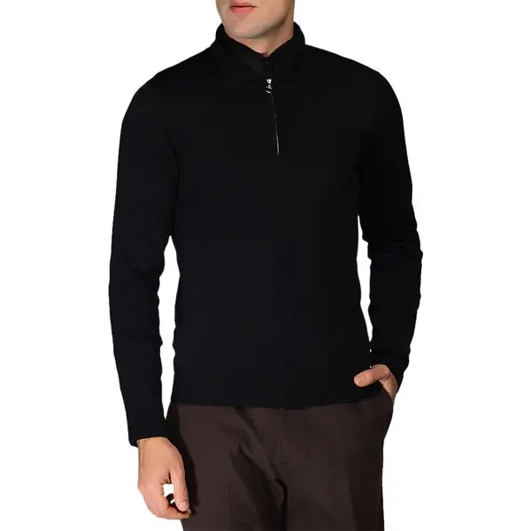 FERRAGAMO Ribbed Quarter Zip Sweater - No