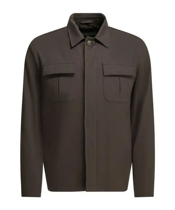 Herno Long Sleeved Utility Overshirt - Brown