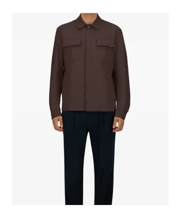 Herno Long Sleeved Utility Overshirt - Brown