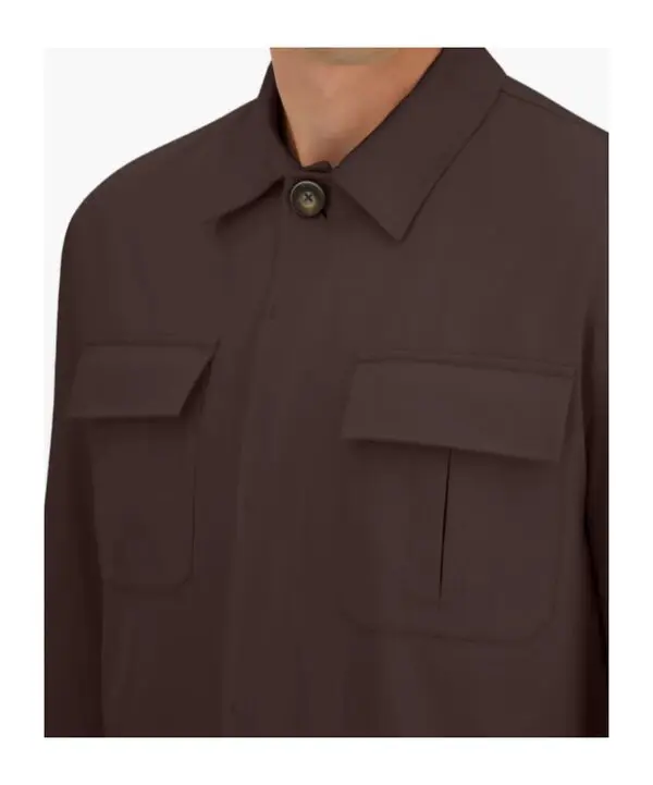 Herno Long Sleeved Utility Overshirt - Brown