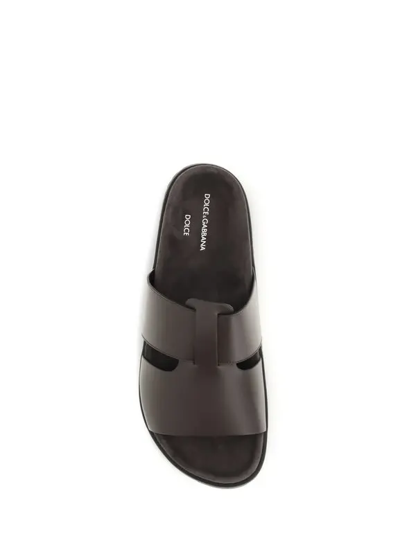 Dolce & Gabbana Logo Detailed Slides - Black