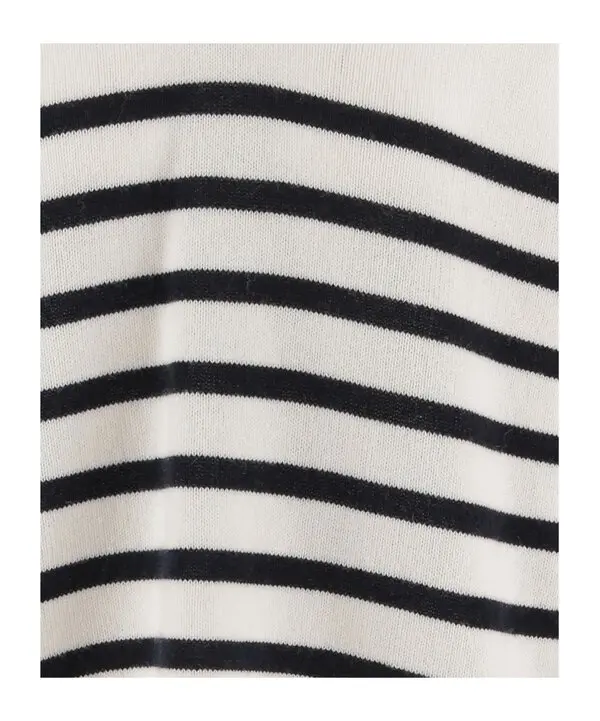 ALLUDE Striped Hooded Sweater - White