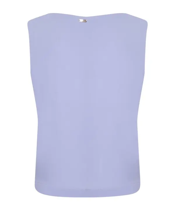 Herno V-neck Sleeveless Top With Metal Logo Detail - Blue